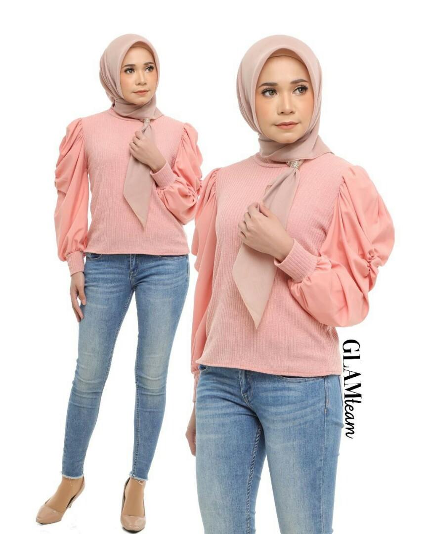 Christy Puff top, Women's Fashion, Muslimah Fashion, Tops on Carousell