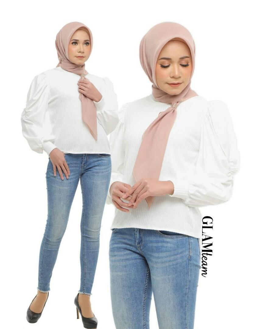 Christy Puff top, Women's Fashion, Muslimah Fashion, Tops on Carousell
