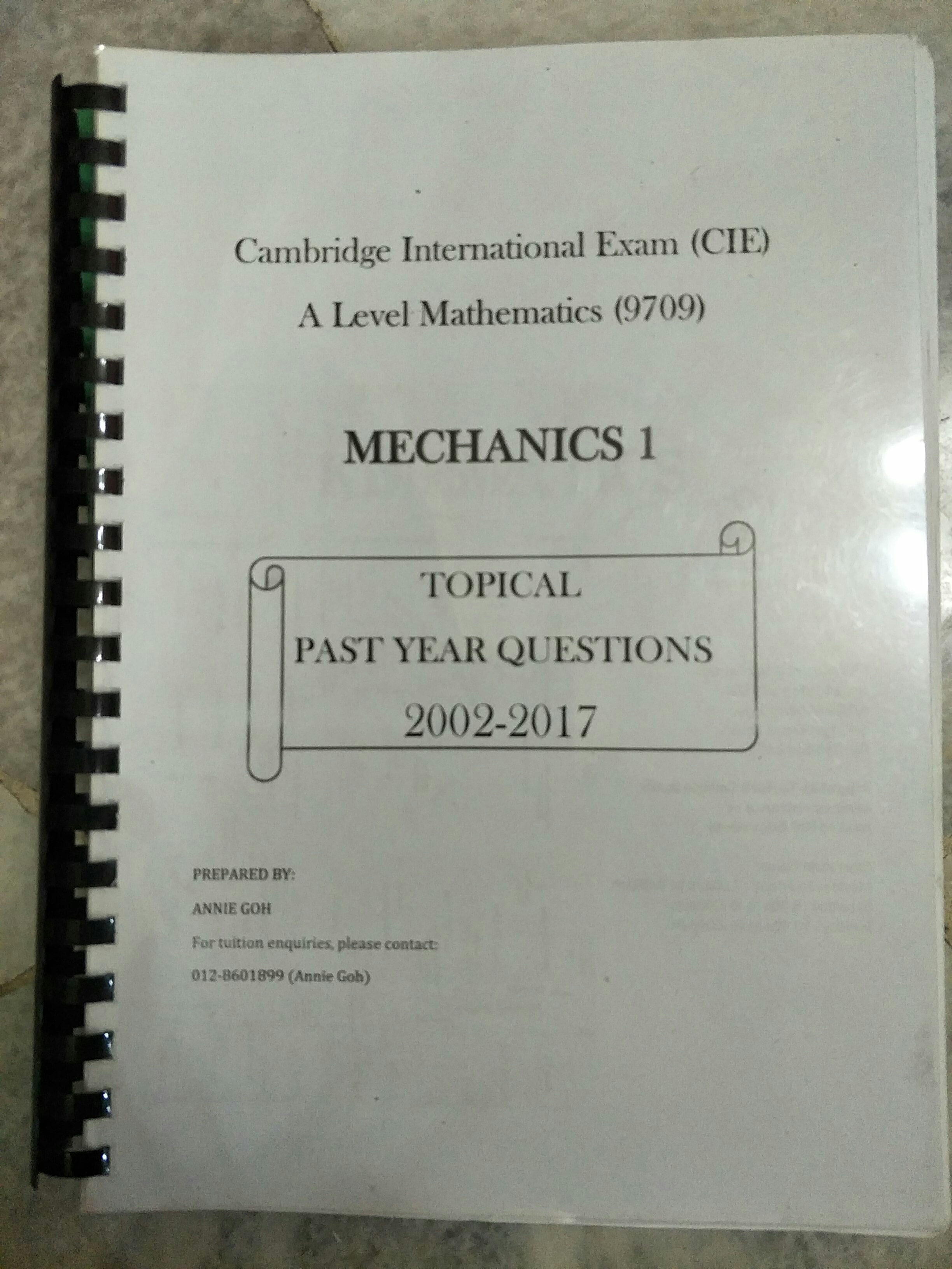 CIE A Level Mathematics Mechanics 1 Topical Past Year Questions with ... CIE A Level Mathematics Mechanics 1 Topical Past Year Questions with ...
