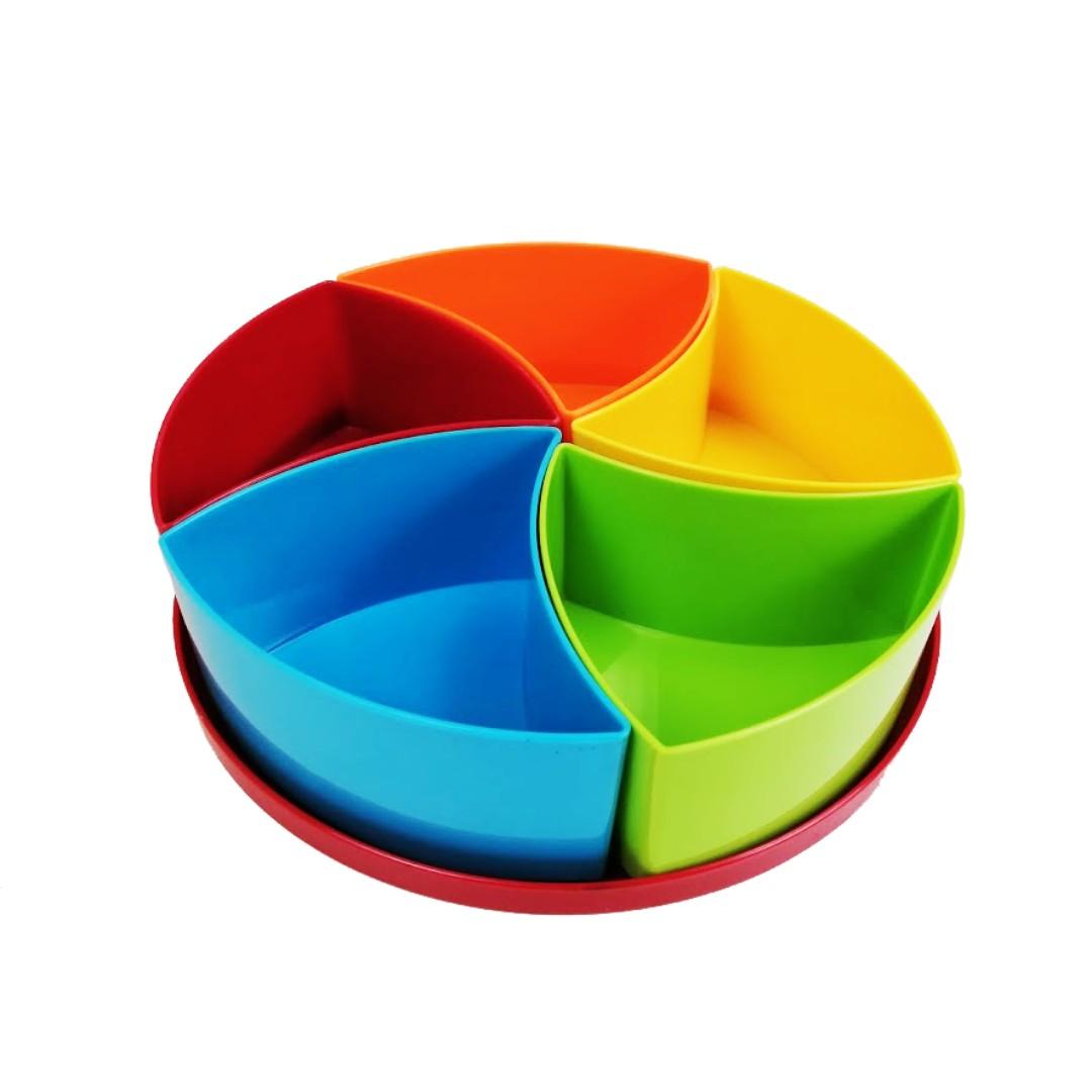 Circular Plastic Storage with 5 Triangular Partition, Everything Else ...