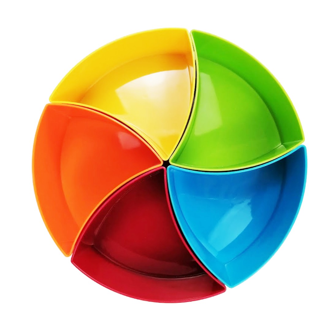 Circular Plastic Storage with 5 Triangular Partition, Everything Else ...