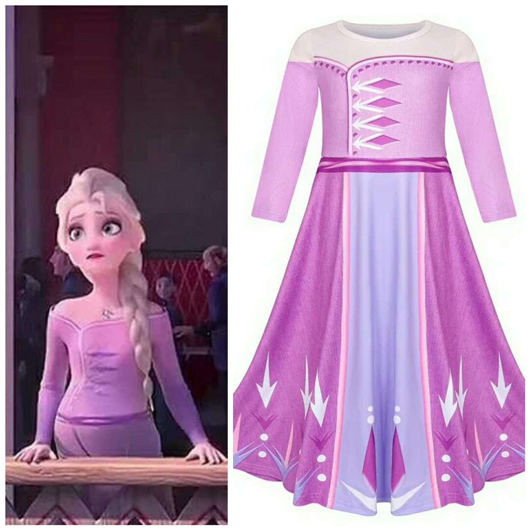 Frozen 2 Elsa pink dress, Babies & Kids, Girls' Apparel, 4 to 7 Years ...