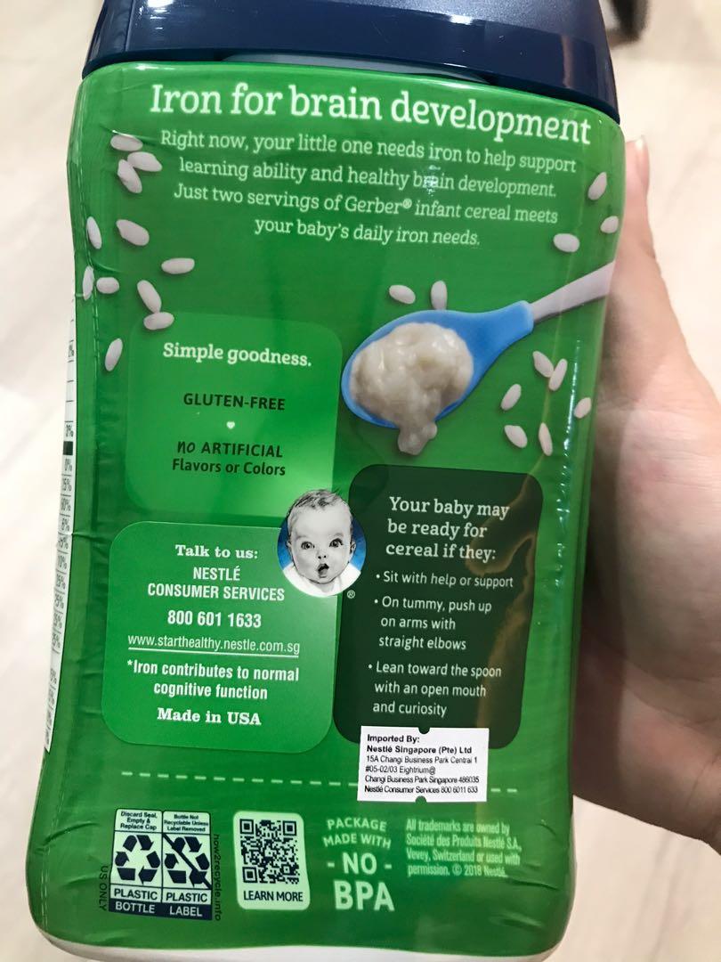 Gerber Organic Baby Cereal Rice, Babies & Kids, Nursing & Feeding ...