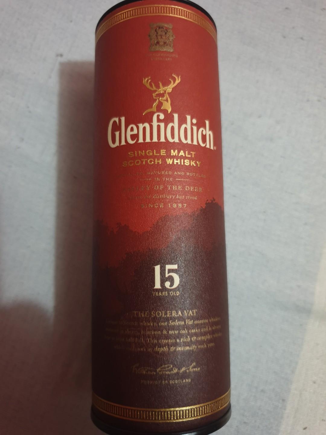 Glenfiddich mini Single malt scotch whisky 15 years, Food & Drinks ...