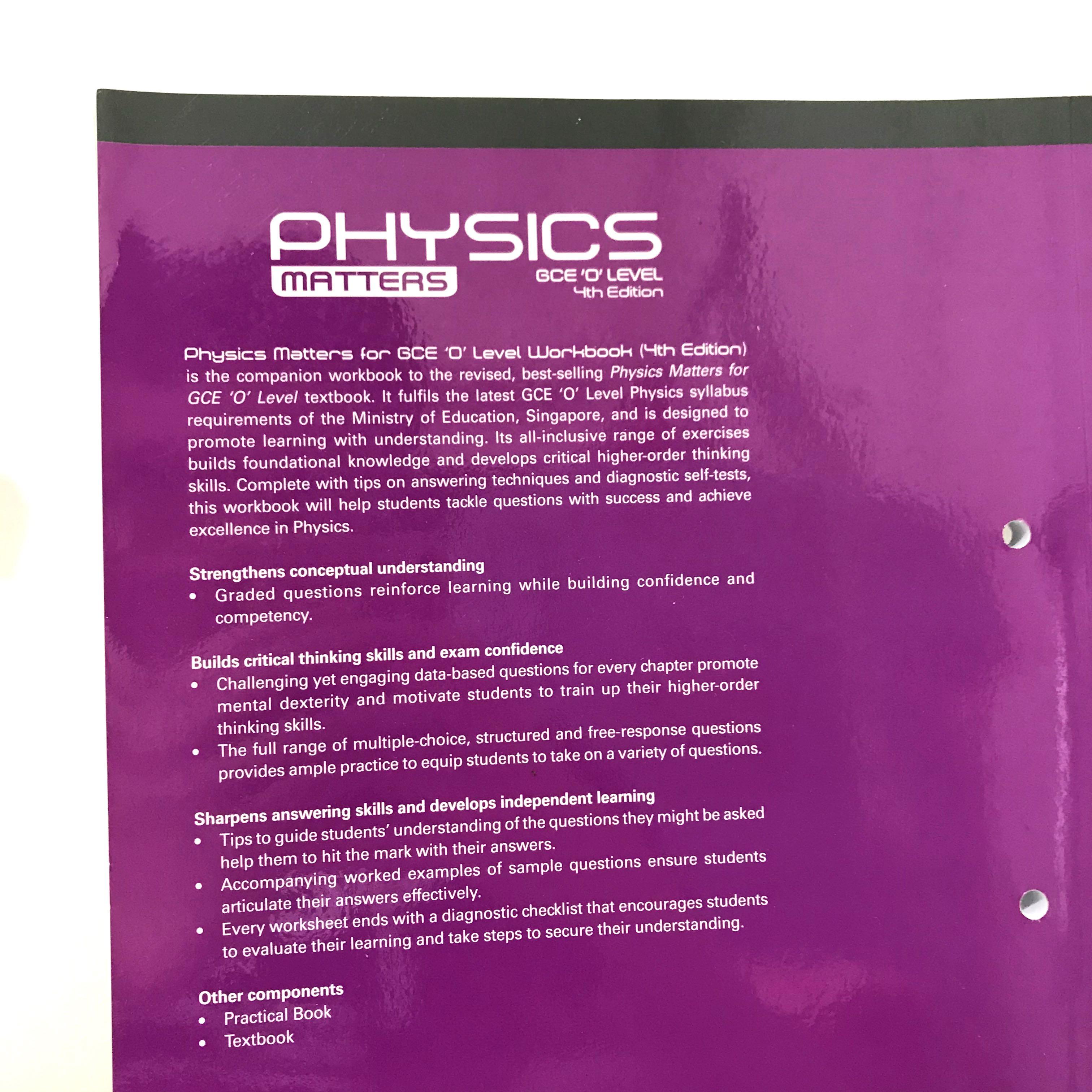 Physics Matters Workbook and Chemistry Matters GCE O Level 2nd Edition ...