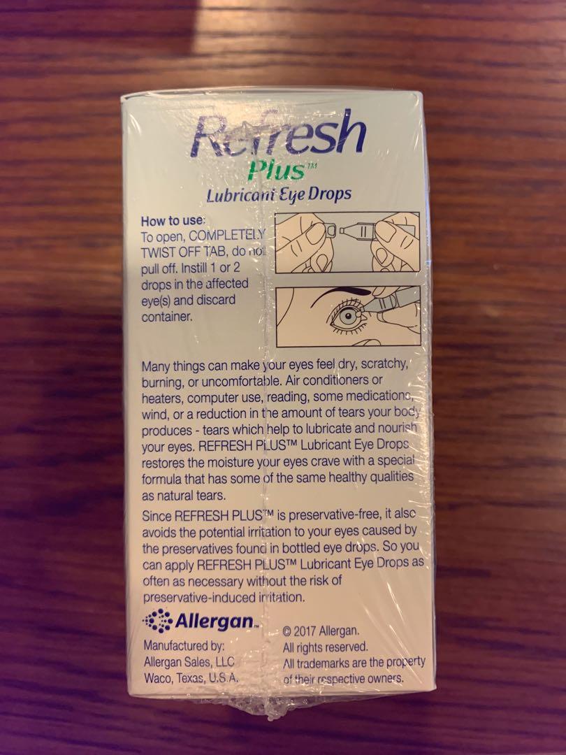 REFRESH Plus Lubricant Eye Drops 0.4ml 30s, Beauty & Personal Care ...