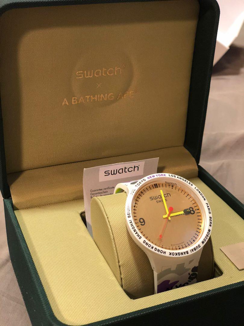 Swatch x Bape Limited Edition full set / individually, 名牌, 手錶 - Carousell