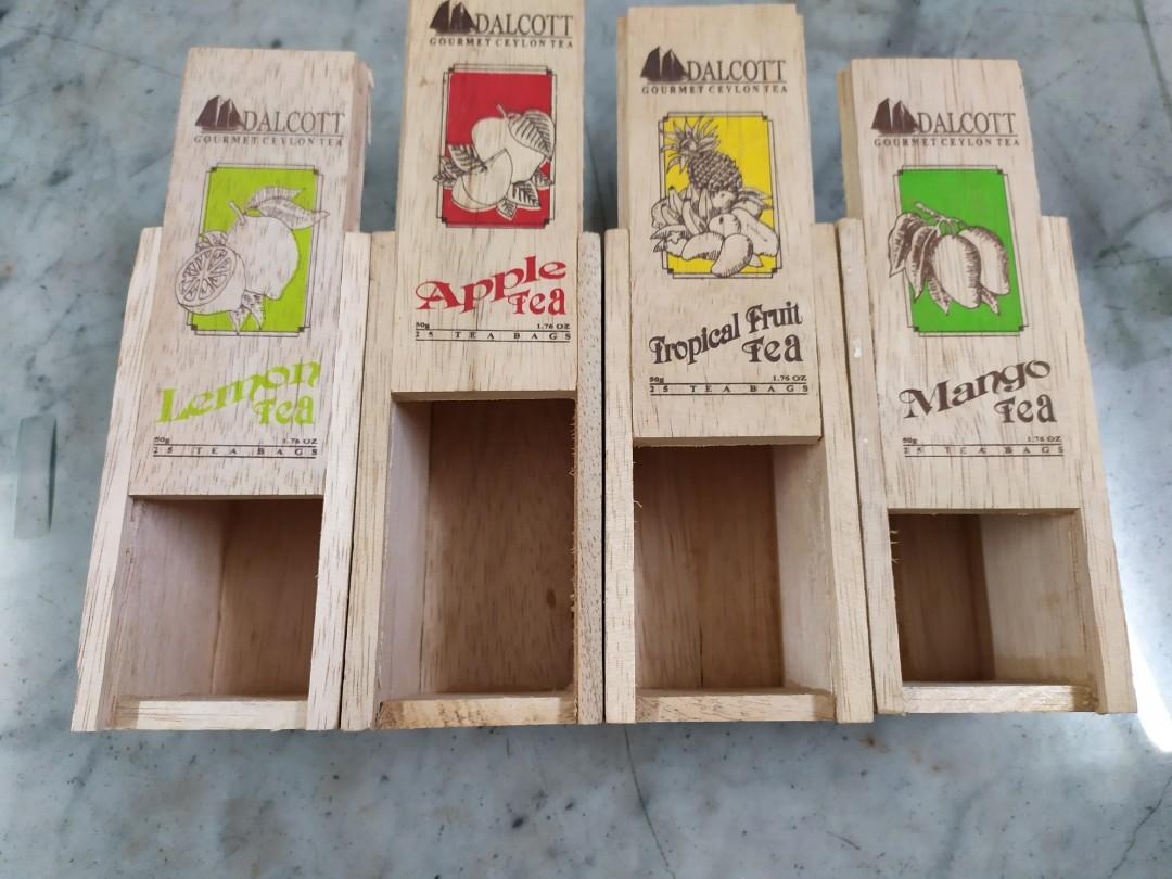 4 Dalcott Gourmet Ceylon Tea Wooden Boxes, Furniture & Home Living ...