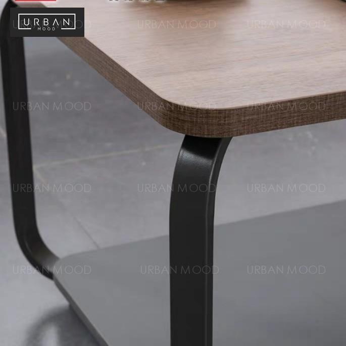 ALFRED Modern Industrial Wooden Rounded Corner Coffee Table, Furniture & Home Living, Furniture ...