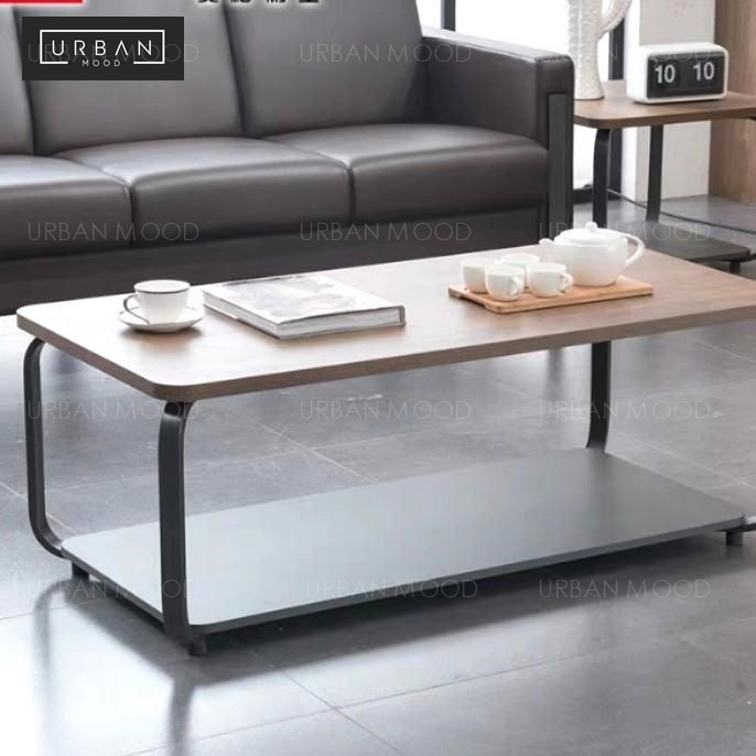 ALFRED Modern Industrial Wooden Rounded Corner Coffee Table, Furniture ...