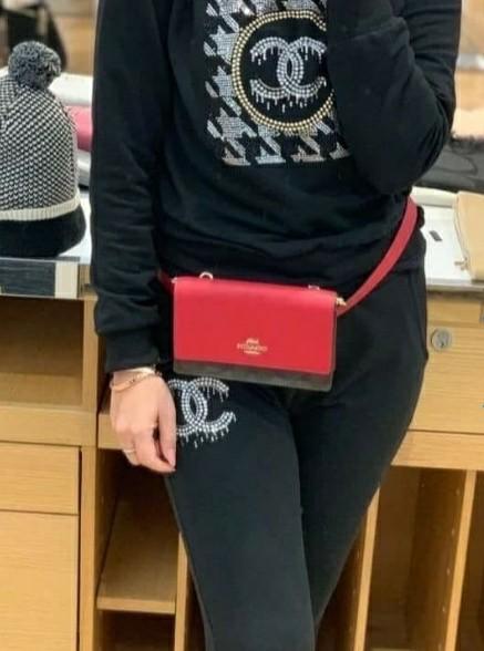 Boxed Flap Signature PVC Belt Bag True Red, Women's Fashion, Bags ...