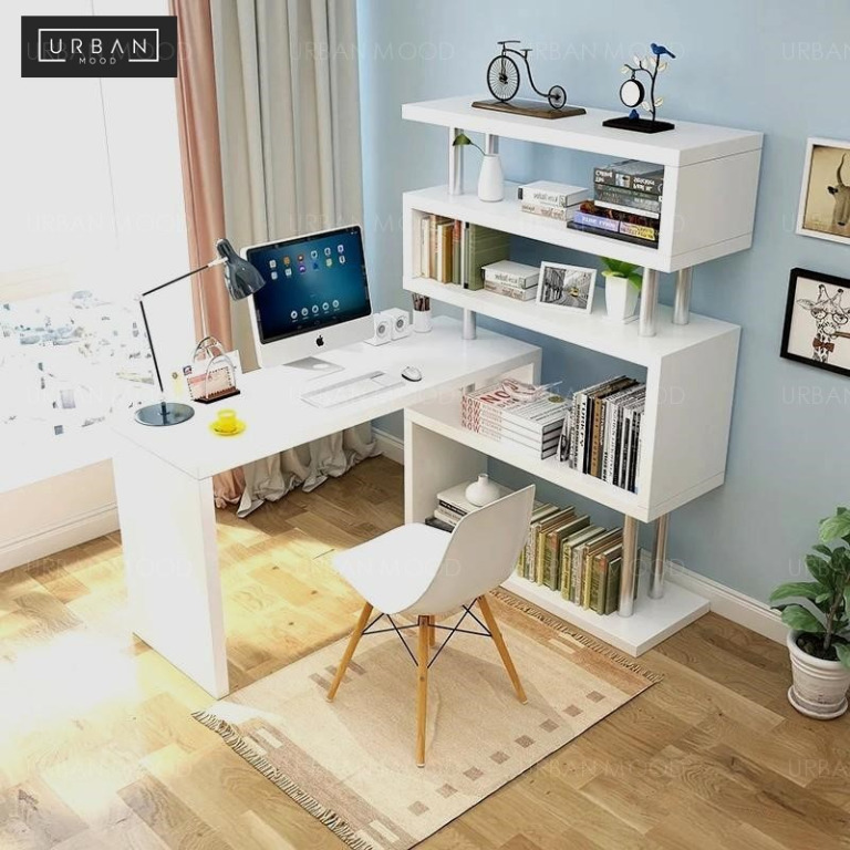 BRYAN Modern Modular Shelf Office Writing Table, Furniture & Home ...