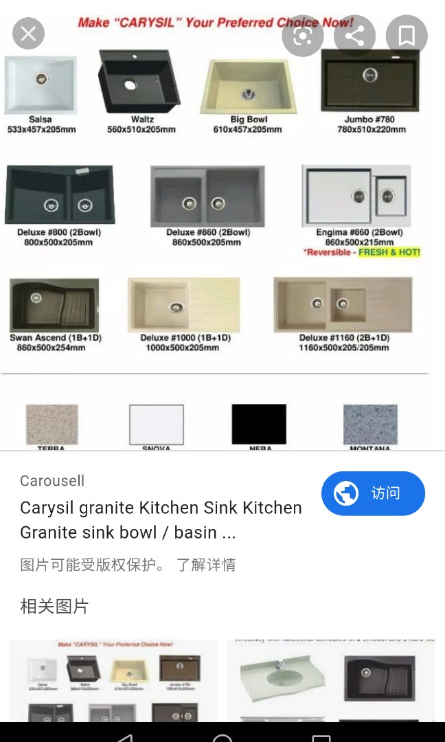 Carysil granite Salsa (montana colour)kitchen sink, Everything Else on Carousell
