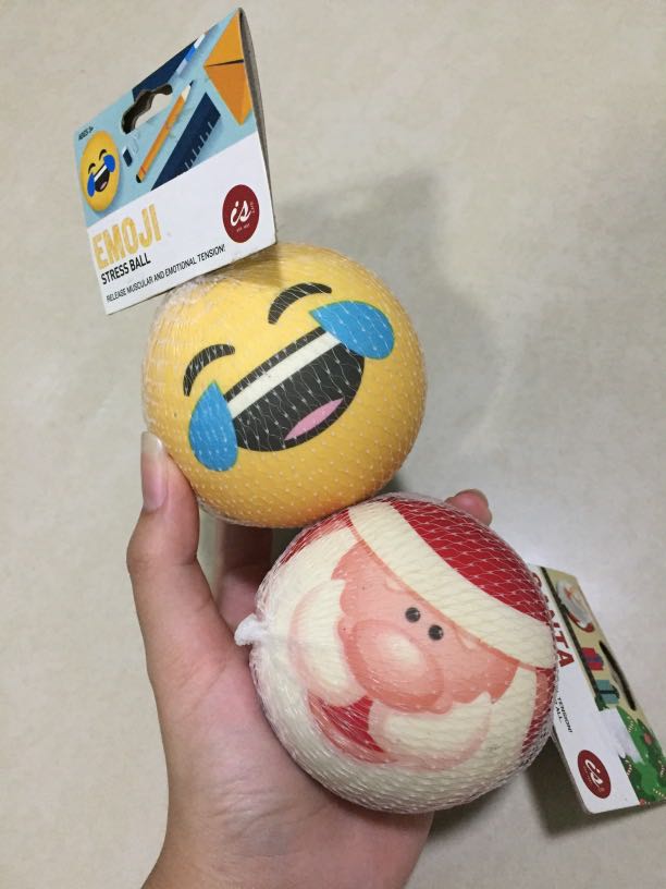 emoji & santa stress ball squishy, Hobbies & Toys, Toys & Games on ...
