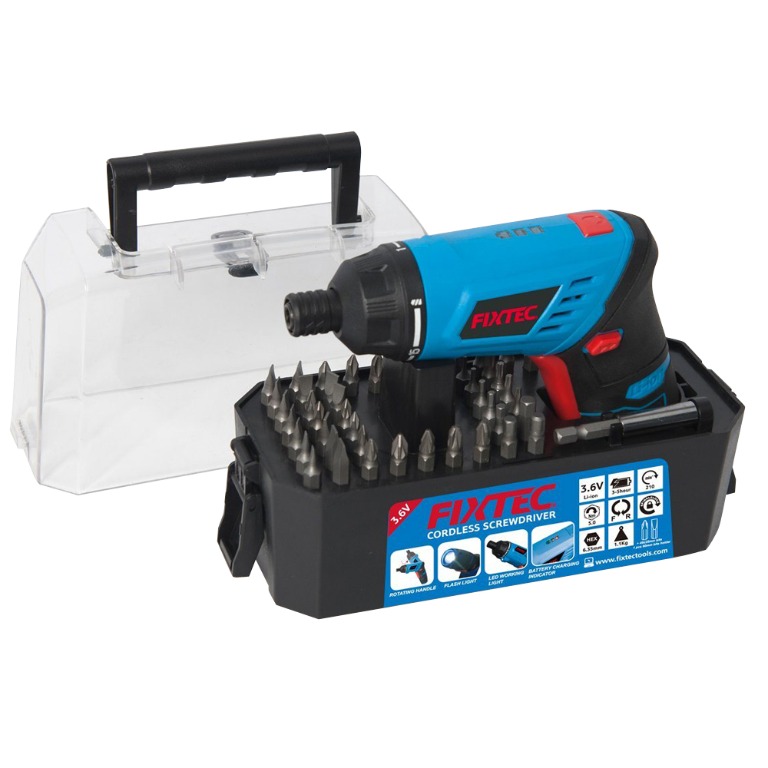 FSD036L01 FIXTEC 3.6 VOLTS 1300 MAH CORDLESS SCREWDRIVER (BLUE), POWER ...