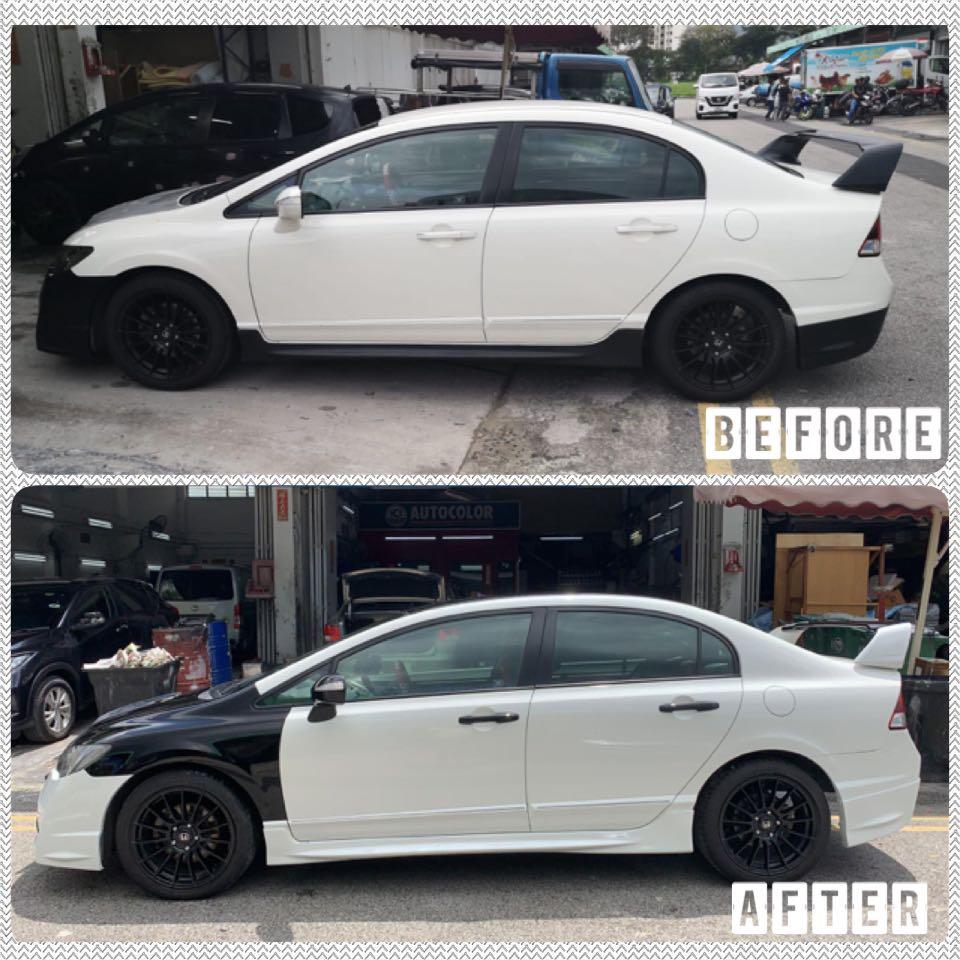 [Honda Civic] Respray Same Color (Pearl White) on Exterior Only, Car ...