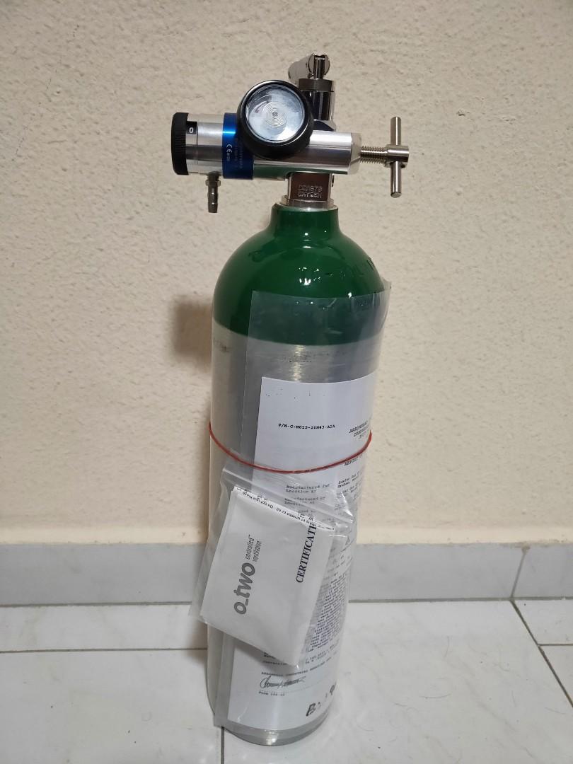 O_TWO Oxygen Tank with Regulator, Health & Nutrition, Assistive ...