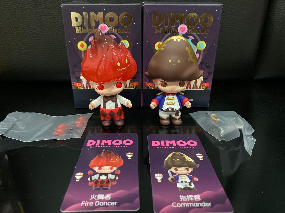 Popmart Dimoo Midnight Circus- Fire Dancer and Commander, Hobbies ...