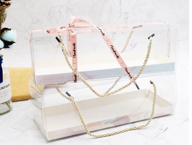 27cm Swiss roll box log cake boxes clear transparent box for roll cakes ...