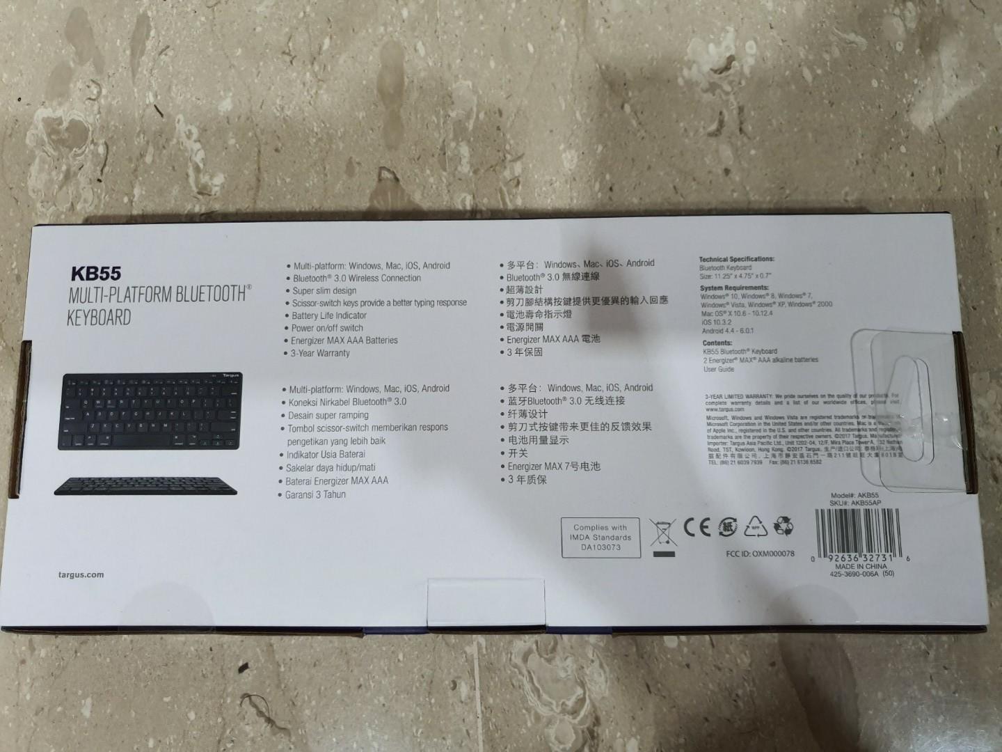 Targus KB55 Bluetooth Keyboard, Computers & Tech, Parts & Accessories, Computer Keyboard on ...