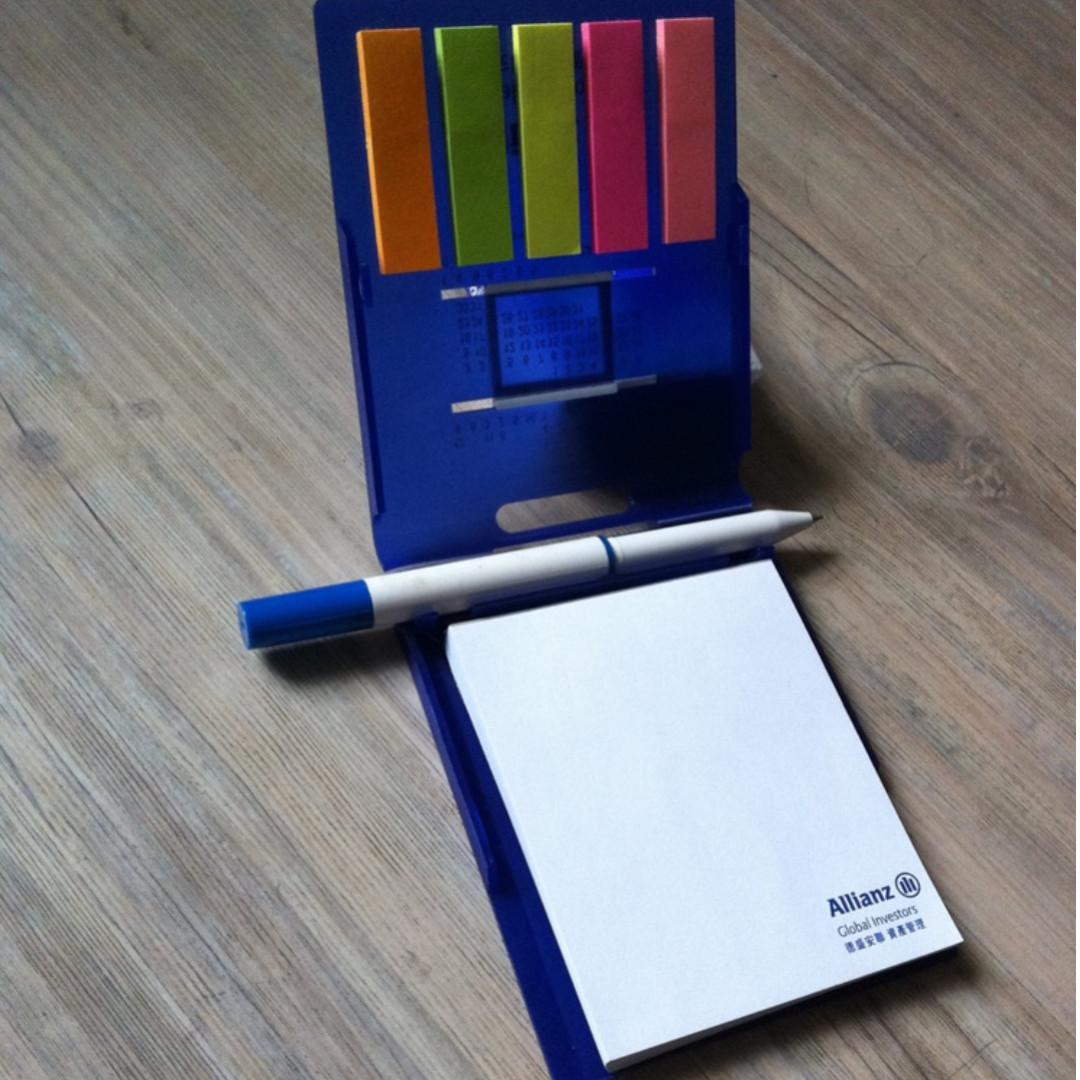 Allianz post it note memo desk top pack, 興趣及遊戲, 手作＆自家設計, 文具 - Carousell