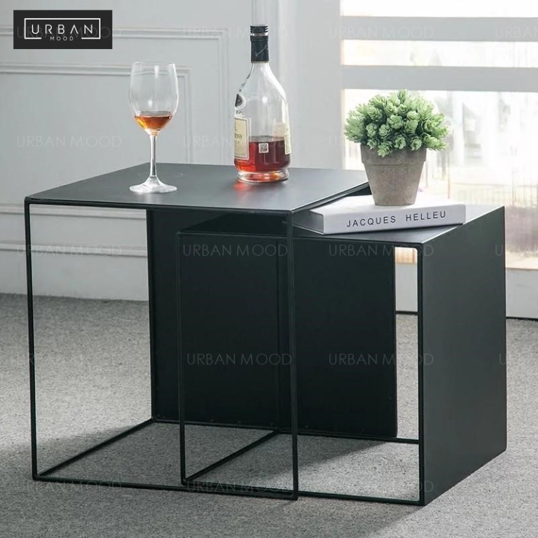 BODEN Minimalist Wireframe Cubic Coffee Table, Furniture & Home Living ...