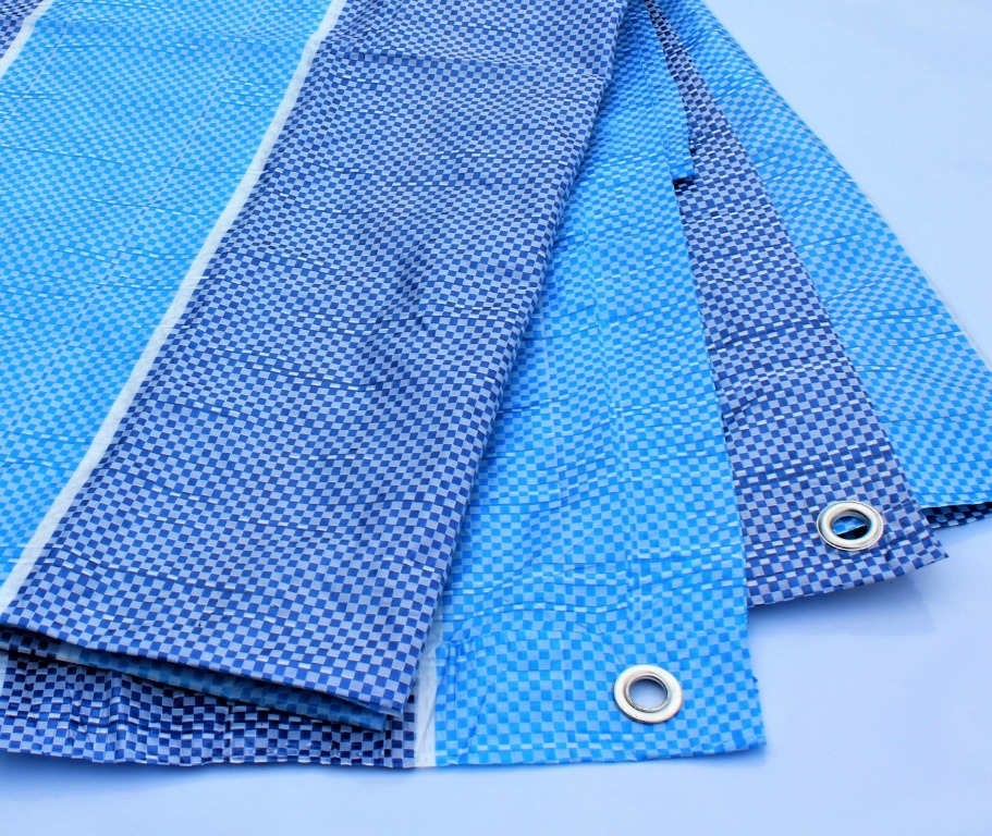 Canvas (Korea) 9 ' x 15 ' Ready Made PE Tarpaulin Sheet (Blue White ...