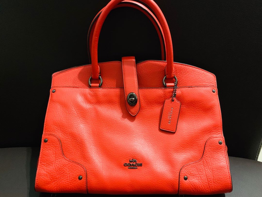 Coach Mercer 30 Soft Satchel Bag, Women's Fashion, Bags & Wallets ...