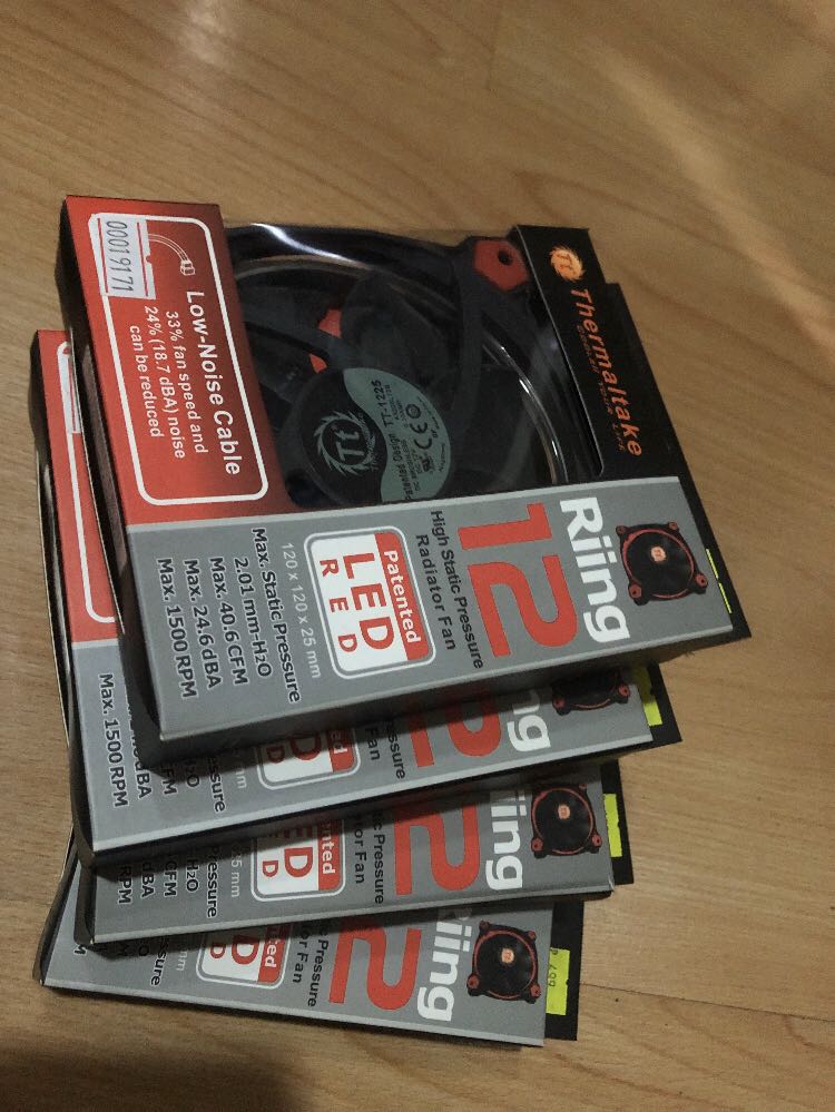 CPU Case Fans Thermaltake ring 12 red led, Computers & Tech, Parts ...