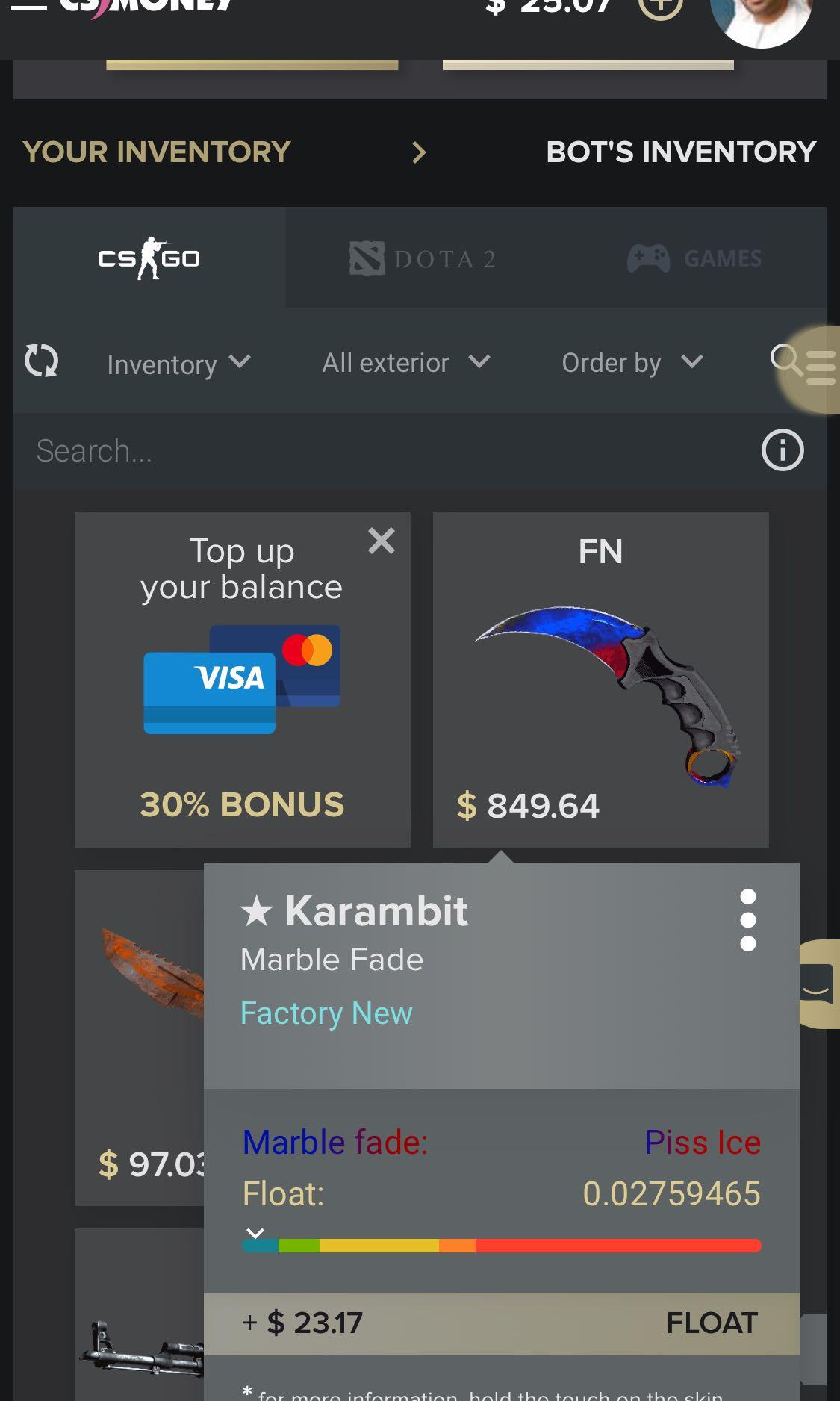 CSGO Karambit Marble Fade, Video Gaming, Gaming Accessories, Game Gift ...