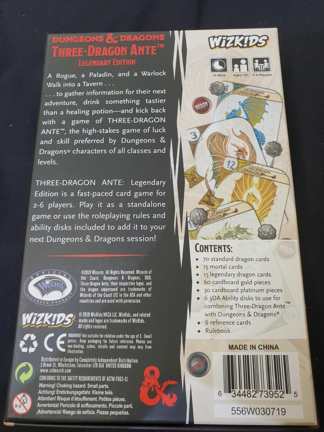 D&D Three-Dragon Ante (Legendary Edition), Hobbies & Toys, Toys & Games ...