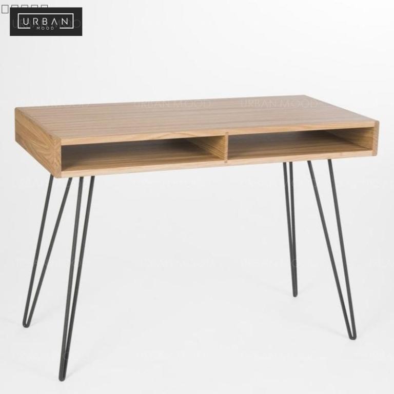 JOEL Modern Rustic Wooden Office Study Table, Furniture, Tables ...