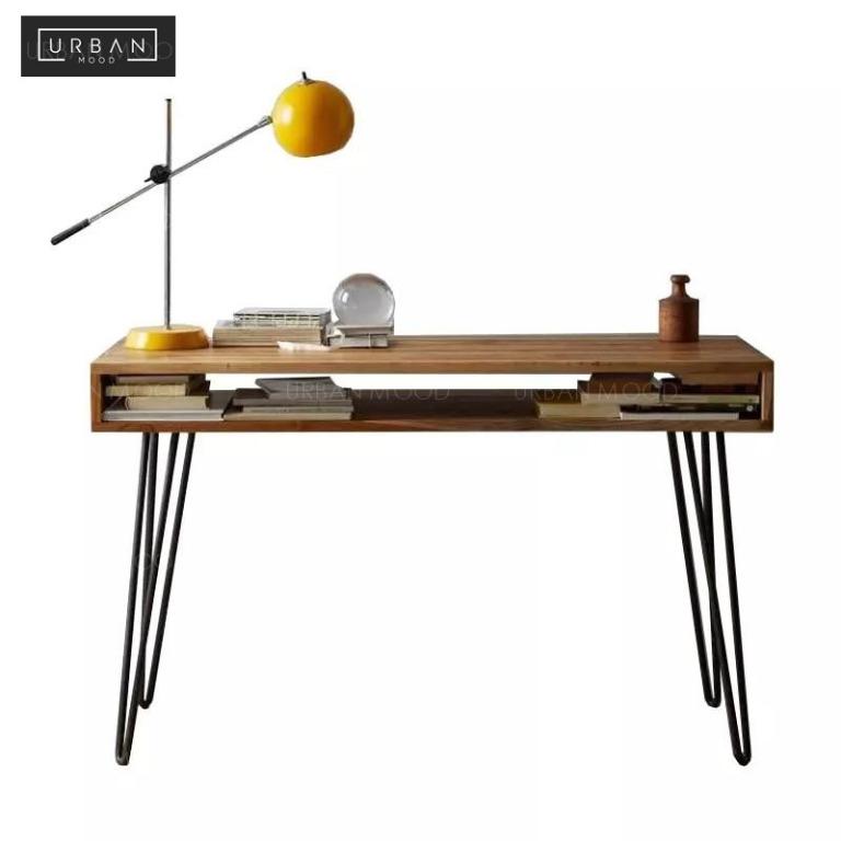 JOEL Modern Rustic Wooden Office Study Table, Furniture, Tables ...