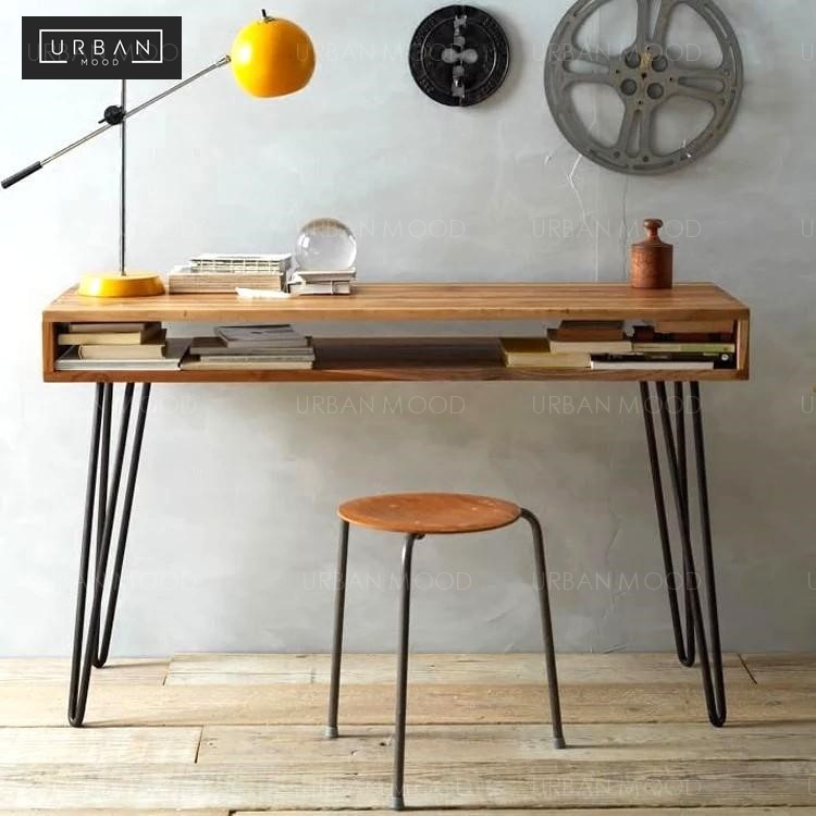 JOEL Modern Rustic Wooden Office Study Table, Furniture, Tables ...