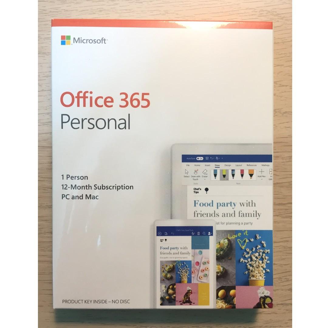 Microsoft Office 365 Personal - 1 Person 1 Year PC/Mac (NEW), Computers ...
