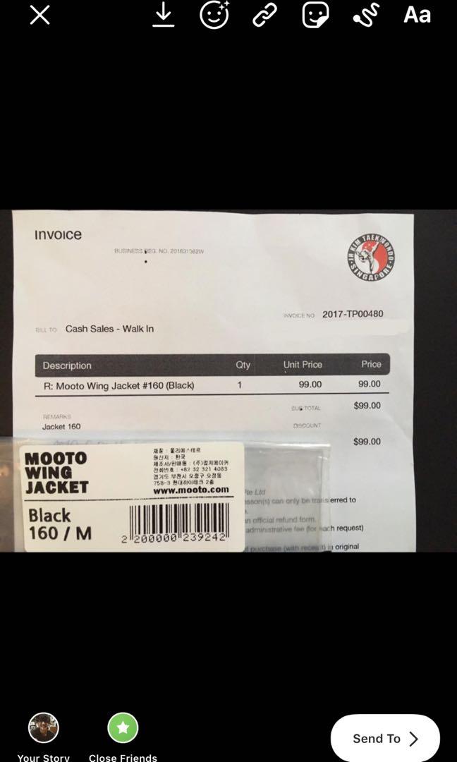 Mooto taekwondo Wing Jacket (New with receipt), Men's Fashion, Coats ...