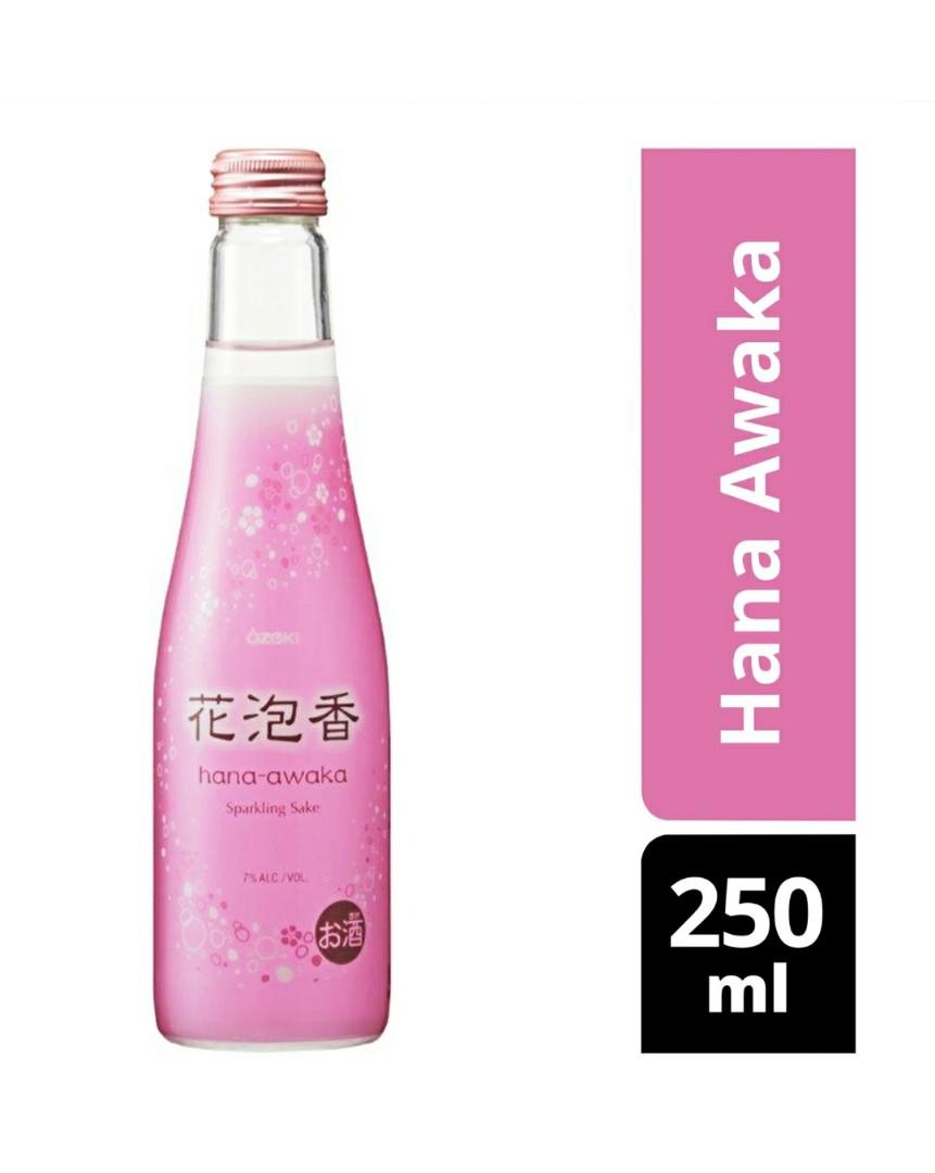 Ozeki Hana Awa Ka Sparkling Sake (250ml), Food & Drinks, Alcoholic ...