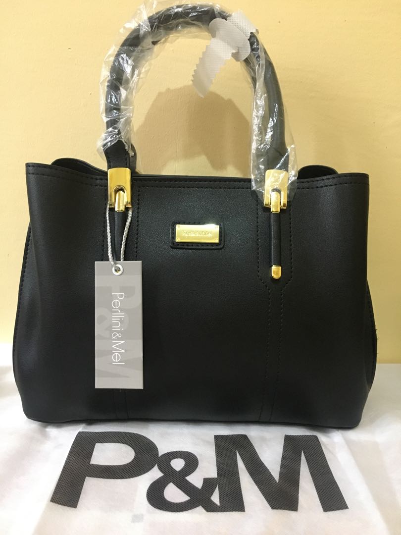 Perllini & Mel Faux Leather Top Handle Satchel, Women's Fashion, Bags ...