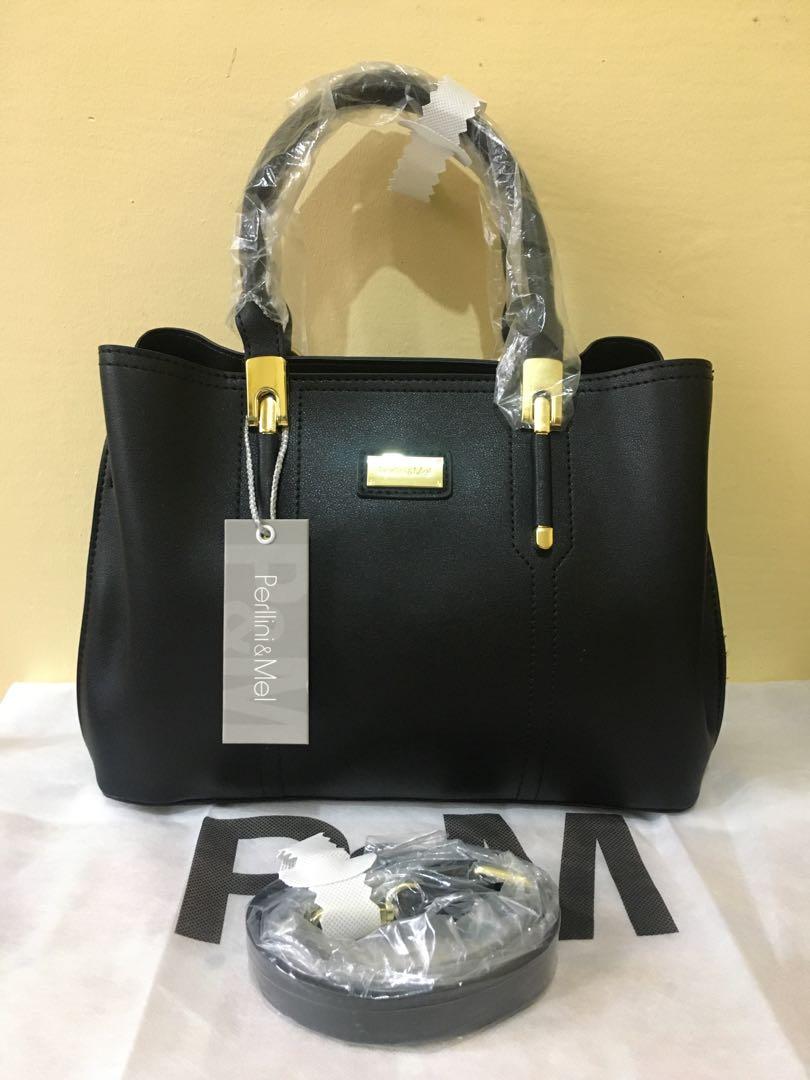 Perllini & Mel Faux Leather Top Handle Satchel, Women's Fashion, Bags ...