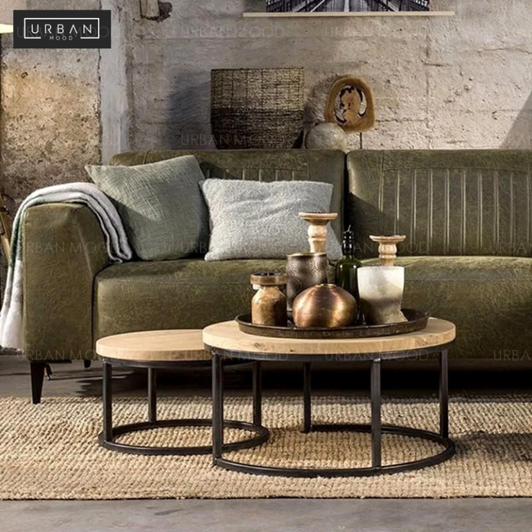 ROMER Modern Industrial Rustic Wood Coffee Table, Furniture & Home ...