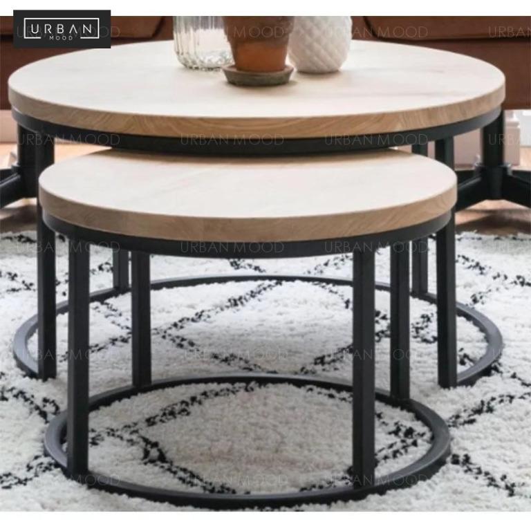 ROMER Modern Industrial Rustic Wood Coffee Table, Furniture & Home ...