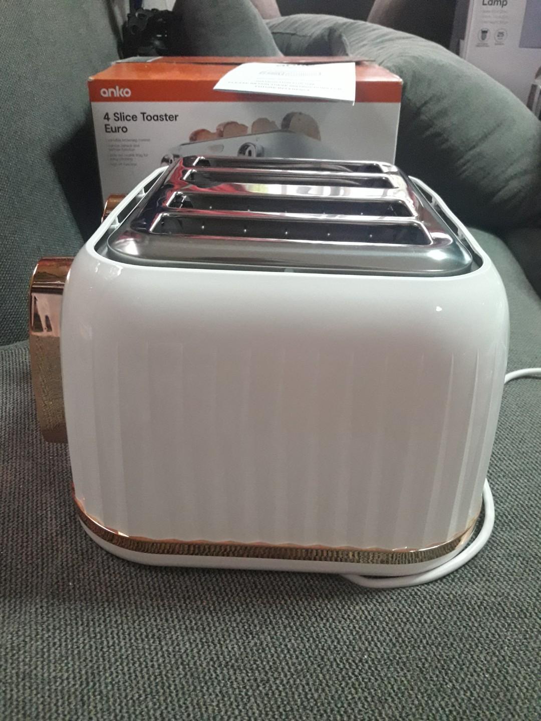 Rose Gold and White 4 Slice Euro Toaster, Furniture & Home Living, Home ...