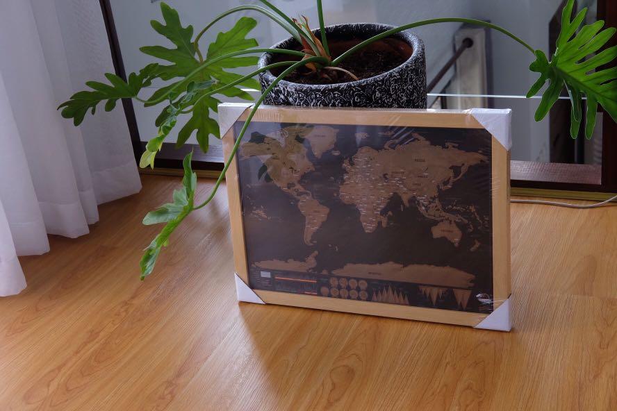 Scratch Map Framed, Furniture & Home Living, Home Decor, Frames ...