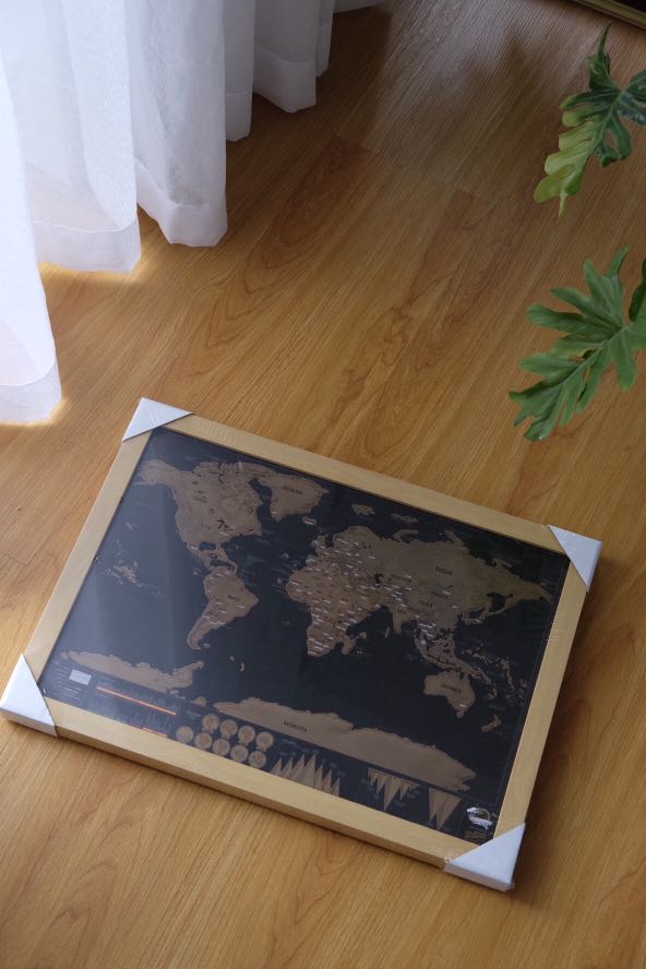 Scratch Map Framed, Furniture & Home Living, Home Decor, Frames ...