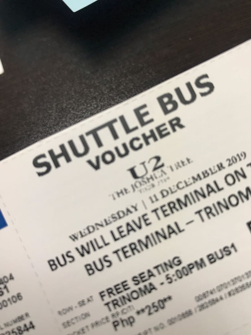 U2 Shuttle Bus Voucher, Tickets & Vouchers, Event Tickets on Carousell