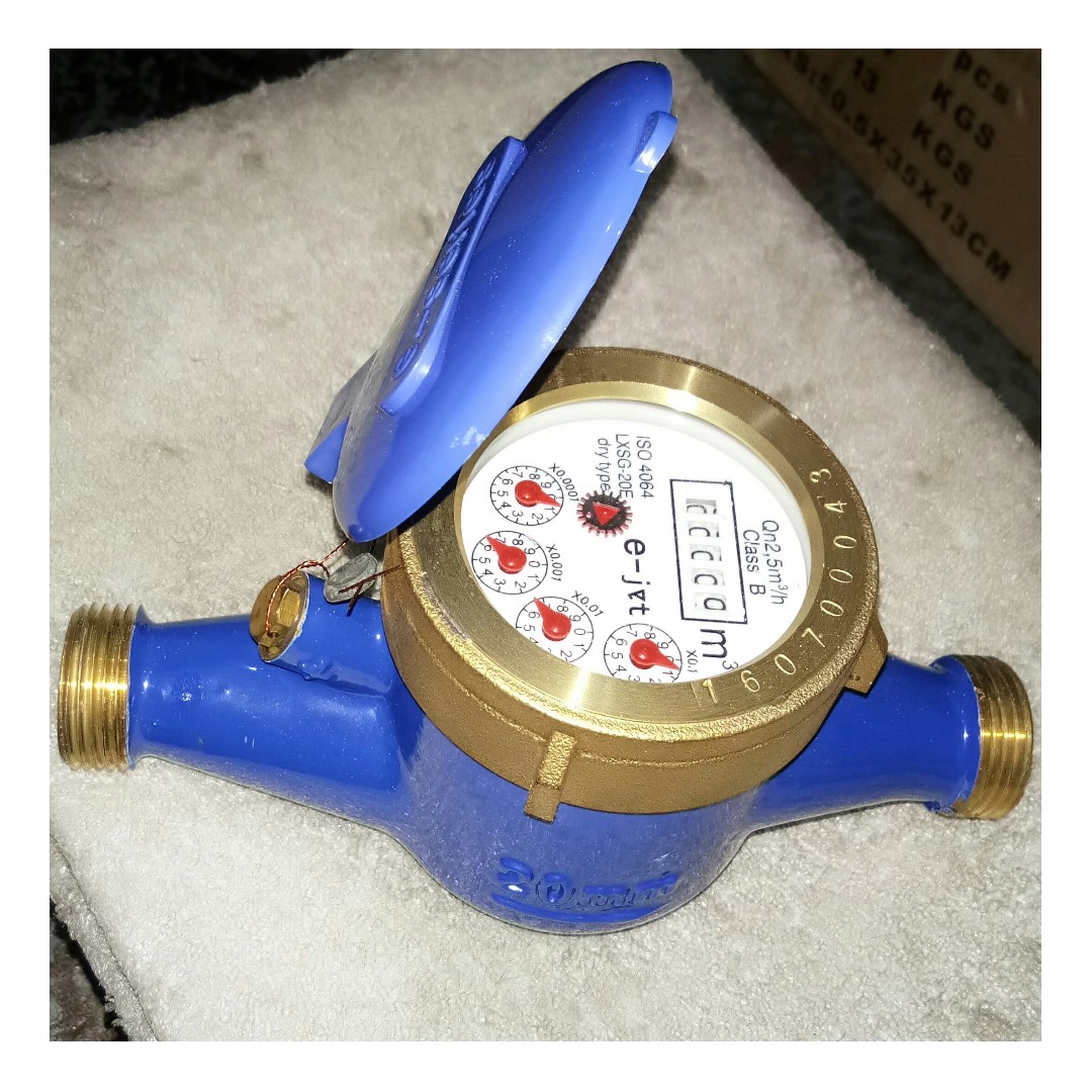 water meter 3/4" 20mm e-jet E brass body factory calibrated and tested ...