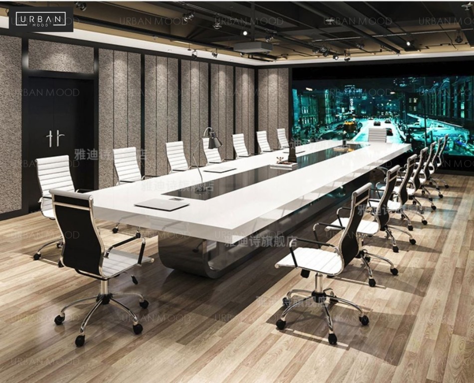 WESTEND Modern Glossy White Conference Table, Furniture & Home Living ...