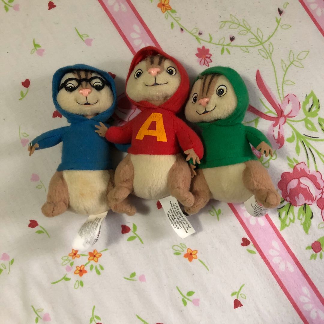 Alvin and the chipmunks stuffed toys, Hobbies & Toys, Toys & Games on Carousell