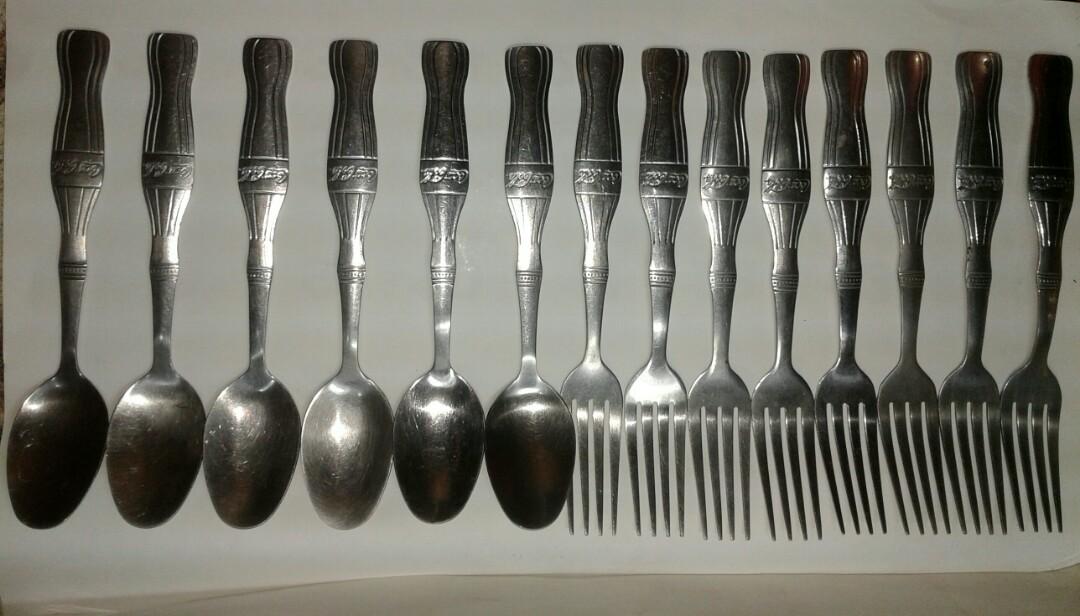 Coke spoon and fork, Furniture & Home Living, Home Improvement ...