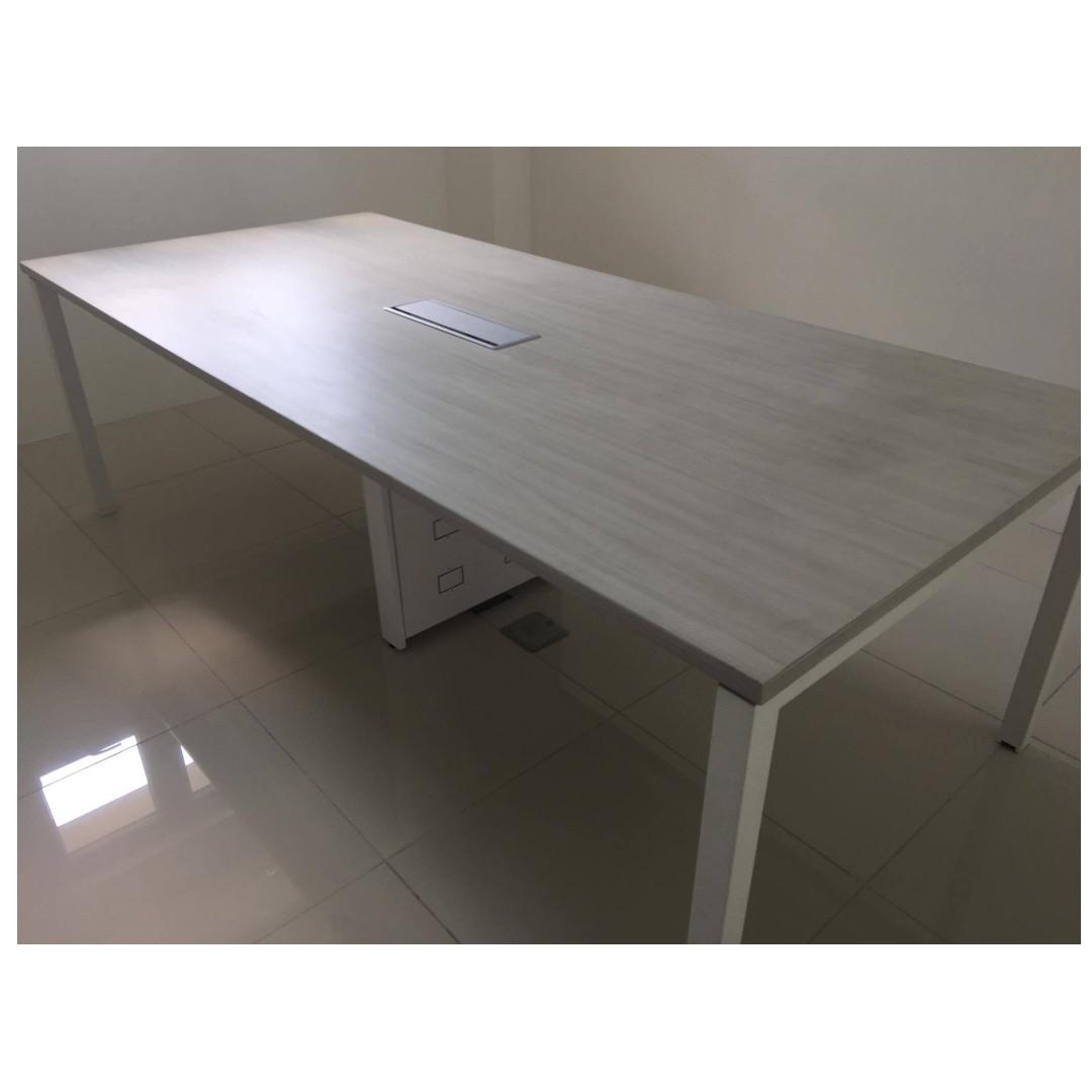 Conference Table (Metal Legs) with wire management box, Furniture ...